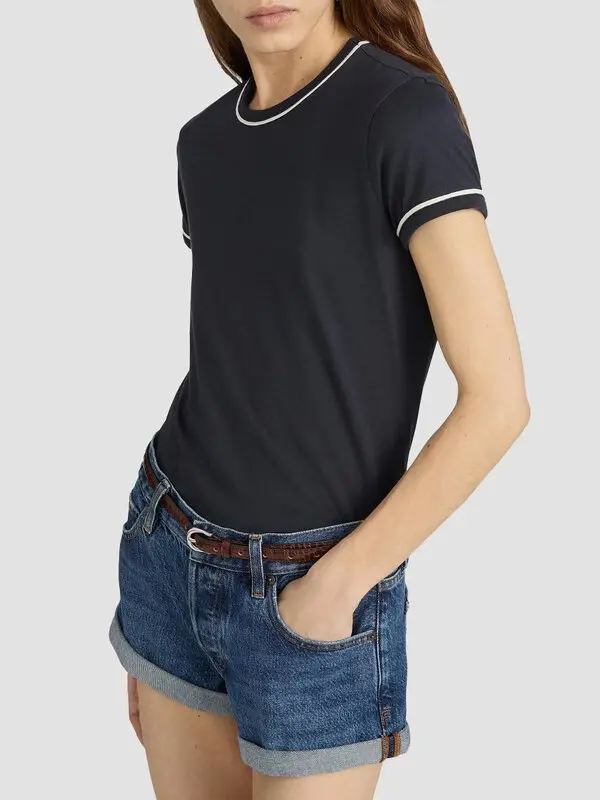 FRAME The Ringer Contrast-trim Cotton T-shirt