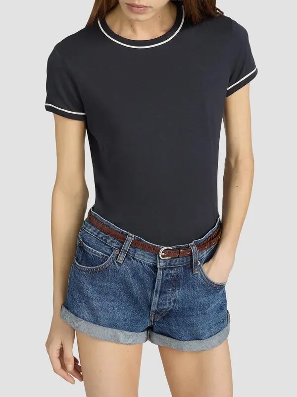 FRAME The Ringer Contrast-trim Cotton T-shirt