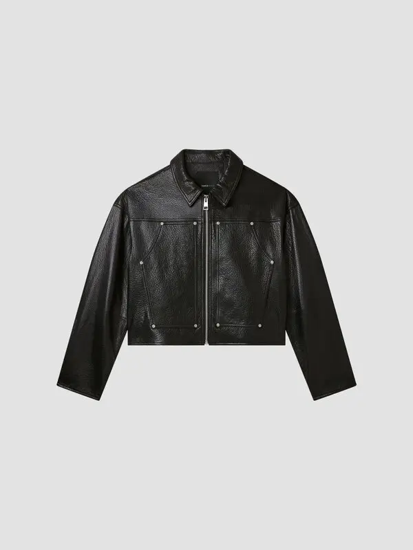 PURPLE BRAND Leather Carpenter Jacket