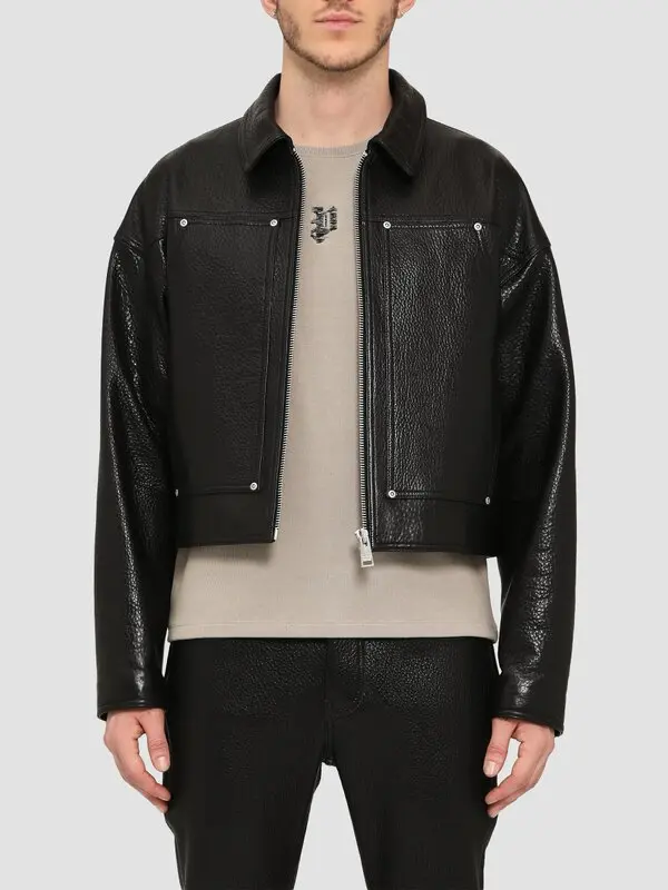 PURPLE BRAND Leather Carpenter Jacket