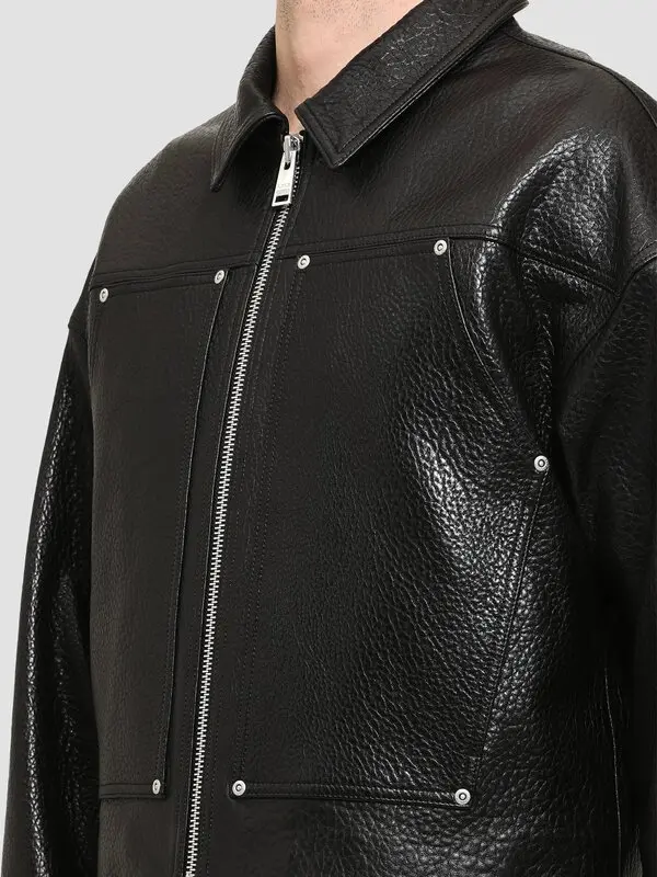 PURPLE BRAND Leather Carpenter Jacket