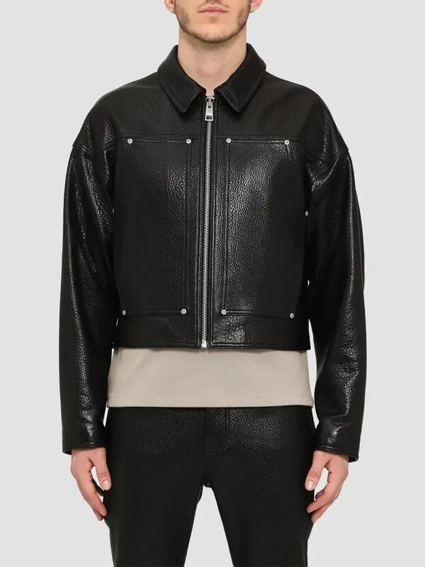 PURPLE BRAND Leather Carpenter Jacket