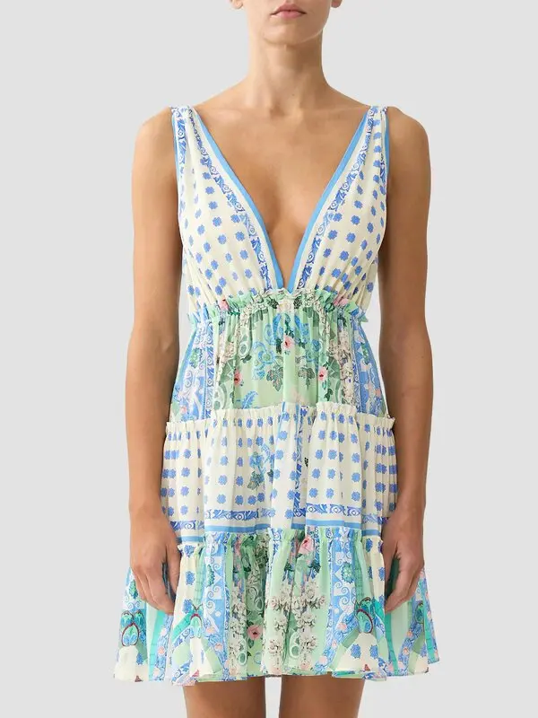 Camilla Silk Tie-strap Minidress