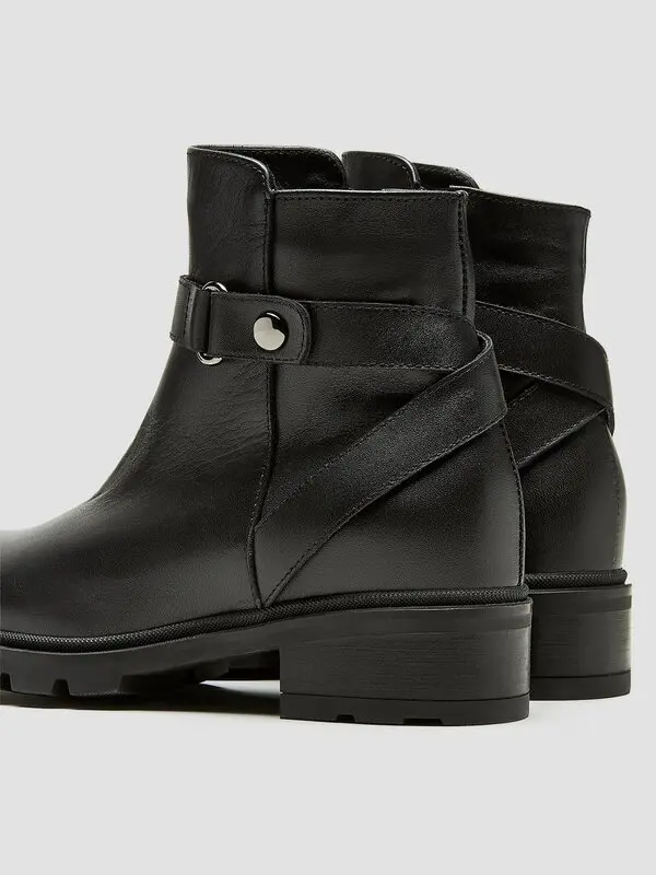 La Canadienne Steven 40mm Leather Waterproof Booties - Black Leather
