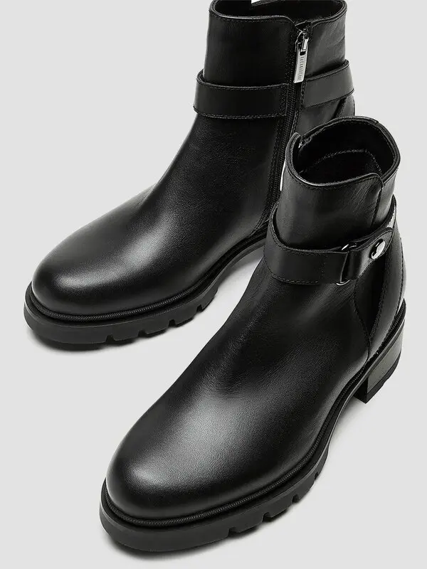 La Canadienne Steven 40mm Leather Waterproof Booties - Black Leather