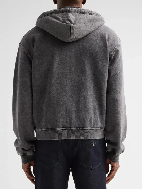 Emporio Armani Washed Cotton Full-zip Hoodie