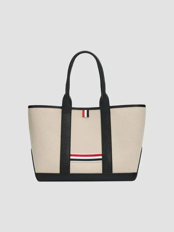 Thom Browne Small Tool Canvas & Leather Tote Bag