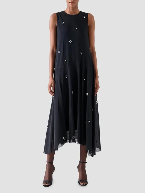 Akris Diamond Dice Dot Midi Dress