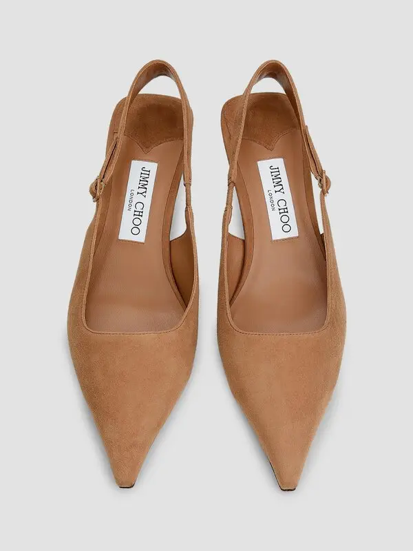 JIMMY CHOO Amel 50mm Suede Slingback Pumps