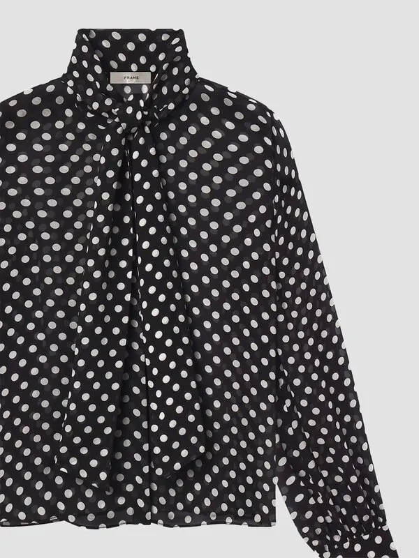 FRAME The Nouvelle Polka Dot Silk Blouse