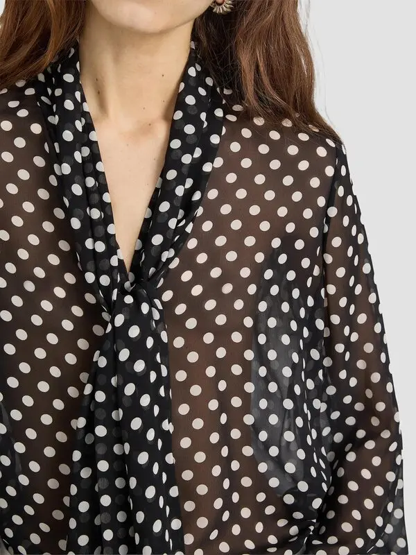 FRAME The Nouvelle Polka Dot Silk Blouse