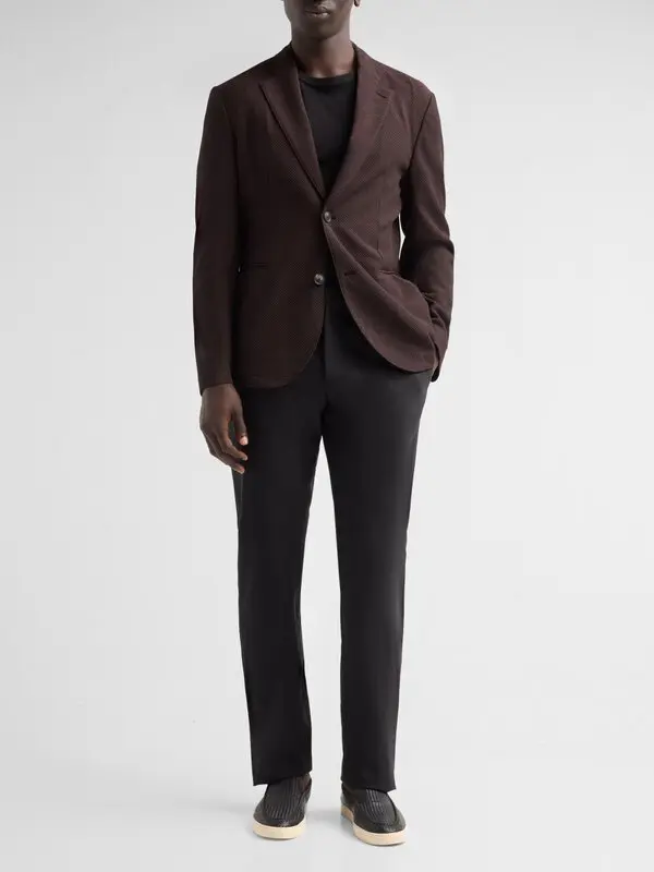 Emporio Armani Square Textured Wool-blend Soft Jacket
