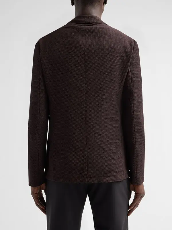Emporio Armani Square Textured Wool-blend Soft Jacket
