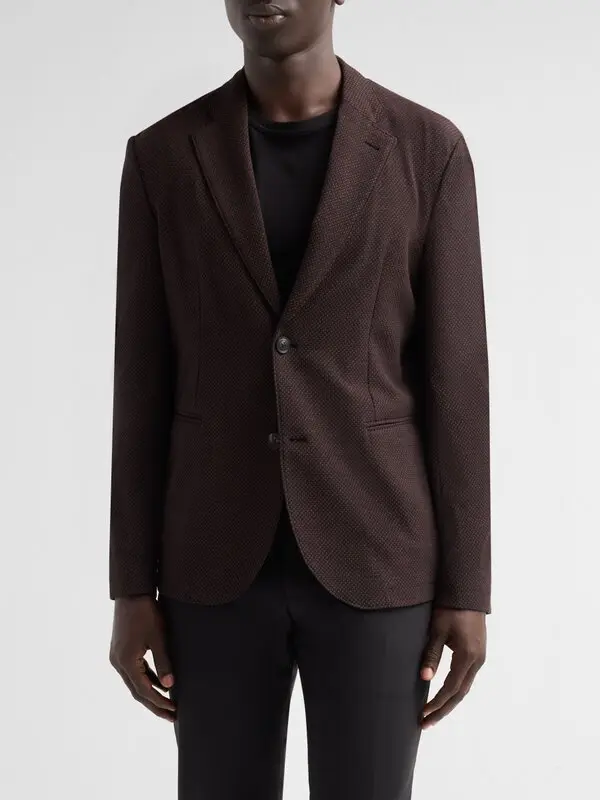 Emporio Armani Square Textured Wool-blend Soft Jacket