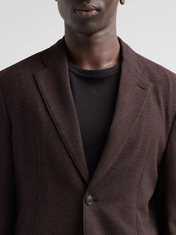 Emporio Armani Square Textured Wool-blend Soft Jacket