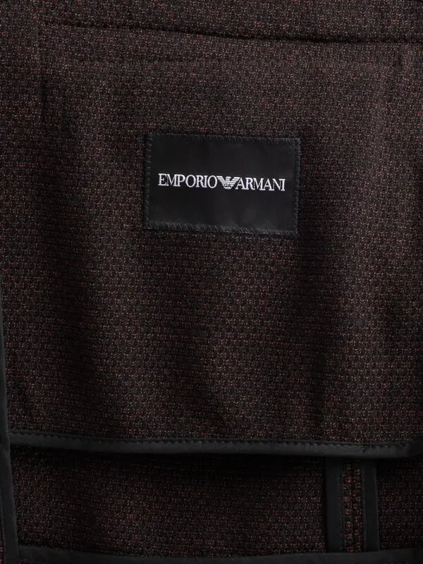 Emporio Armani Square Textured Wool-blend Soft Jacket