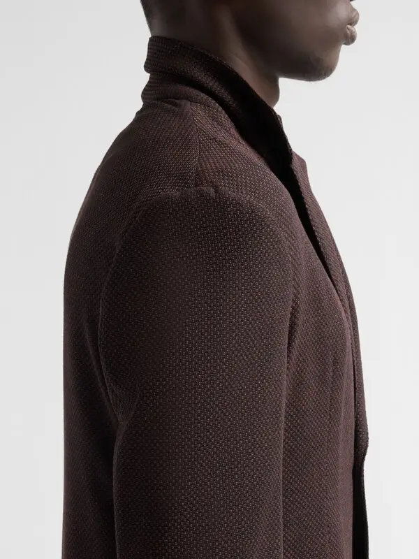 Emporio Armani Square Textured Wool-blend Soft Jacket