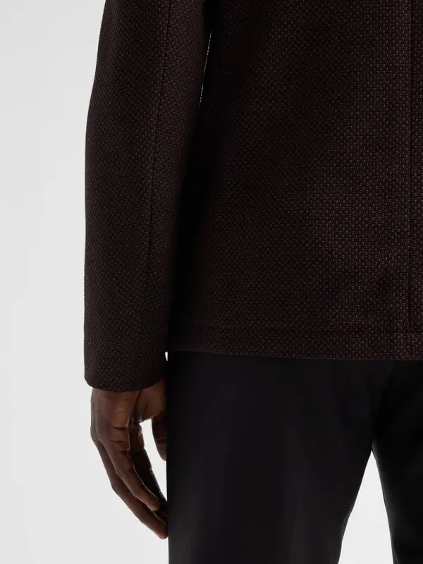 Emporio Armani Square Textured Wool-blend Soft Jacket