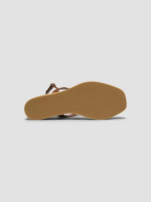 JIMMY CHOO Theia 60mm Espadrille Wedge Sandals - Tan