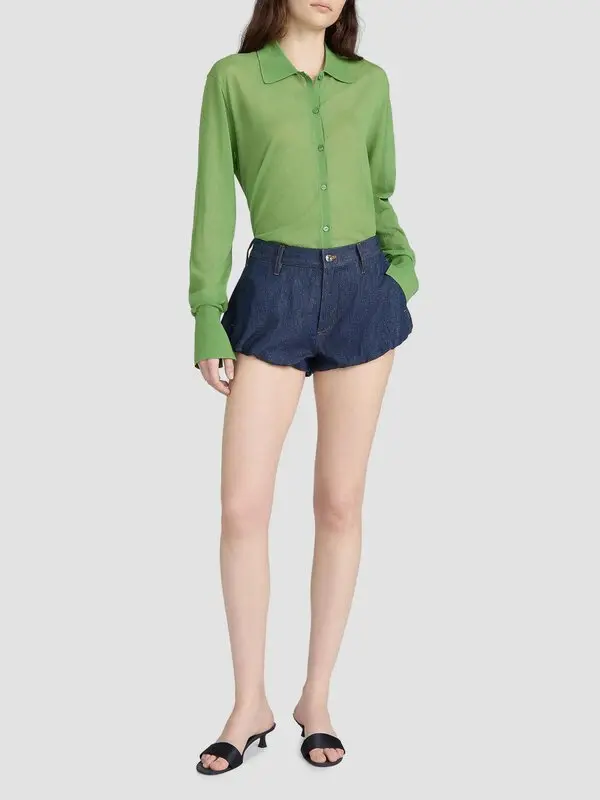 FRAME Shell Cotton Denim Shorts