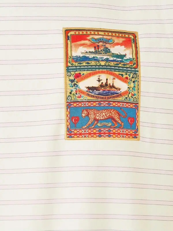 Camilla Graphic-patch Striped Cotton T-shirt