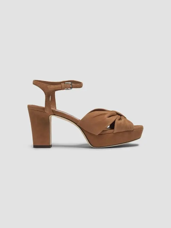 JIMMY CHOO Heloise 80mm Block-heel Platform Sandals - Toffee