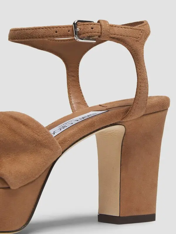 JIMMY CHOO Heloise 80mm Block-heel Platform Sandals - Toffee