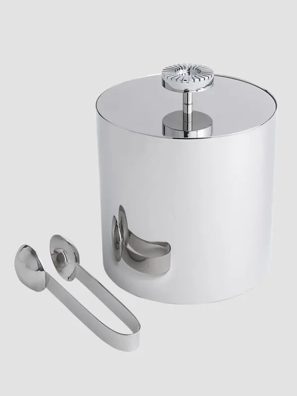 ANNA NEW YORK Striations Stainless Steel Ice Bucket & Tongs