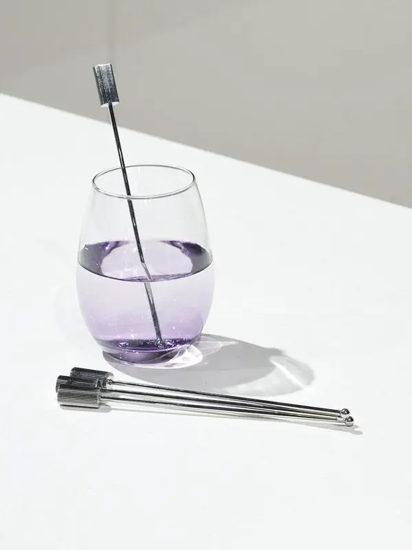 ANNA NEW YORK Striations Stainless Steel 4-piece Drink Stirrer Set