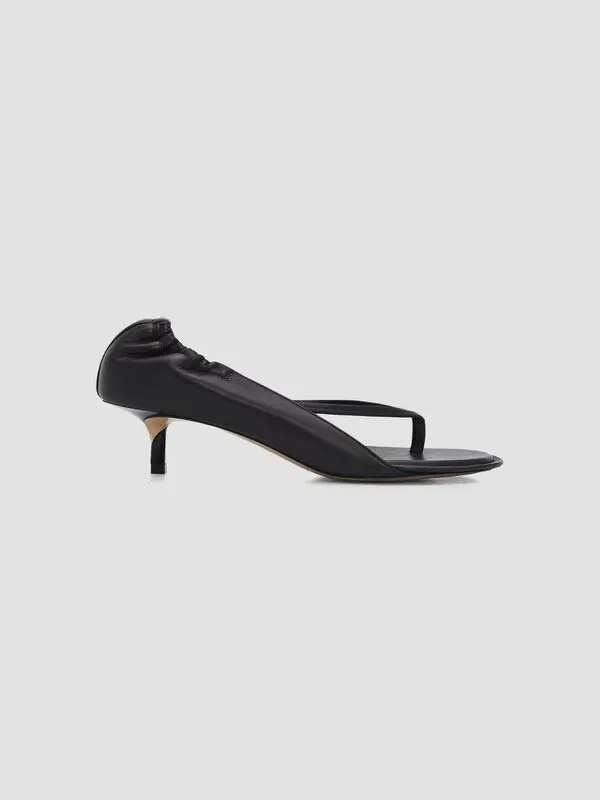 Jacquemus Les Sandales 45mm Leather Covered-heel Thong Sandals