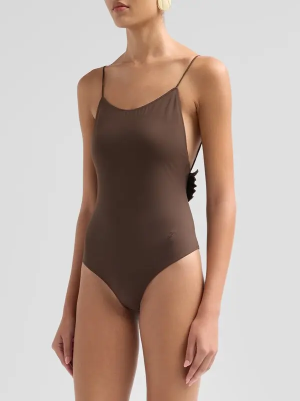 Jacquemus Cabana Ruffle One-piece Swimsuit - Brown