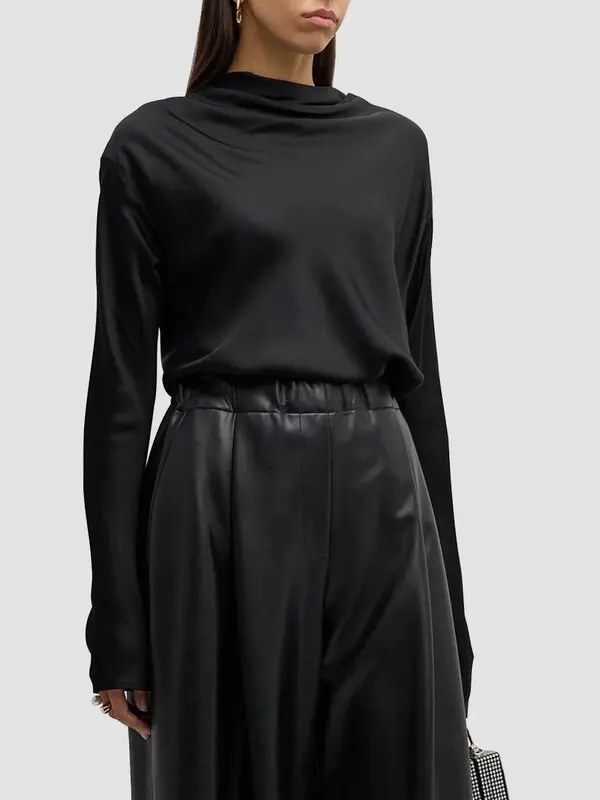 A.L.C. Georgia Cowl-neck Cutout Top