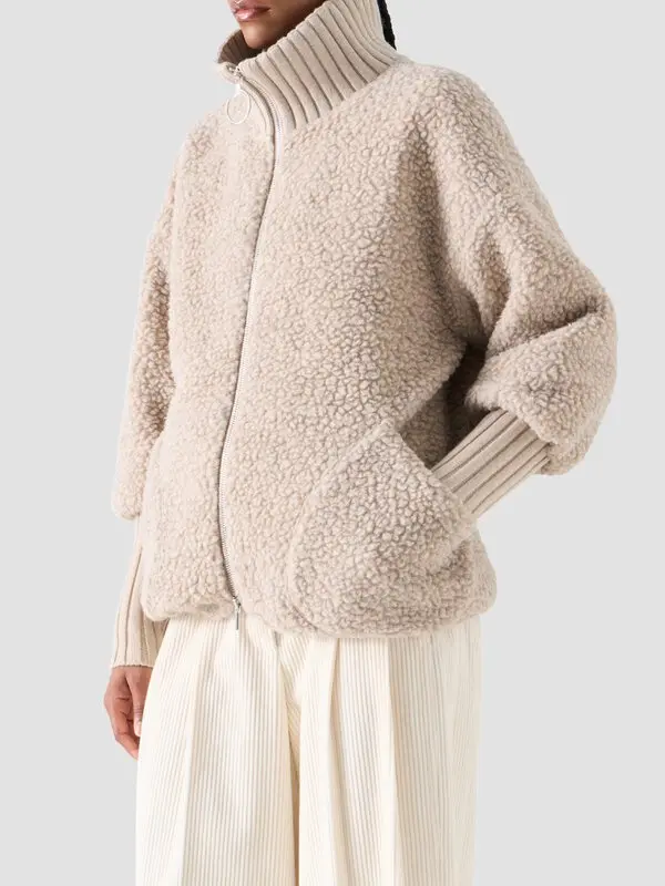 Akris Bouclé Fleece Relaxed-fit Coat