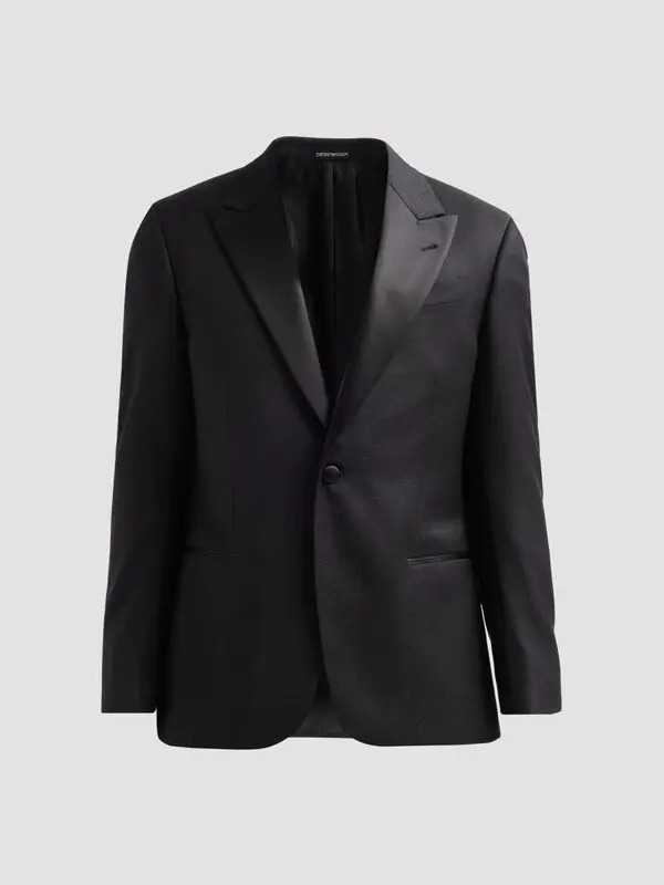 Emporio Armani Textured Chevron Wool Dinner Jacket