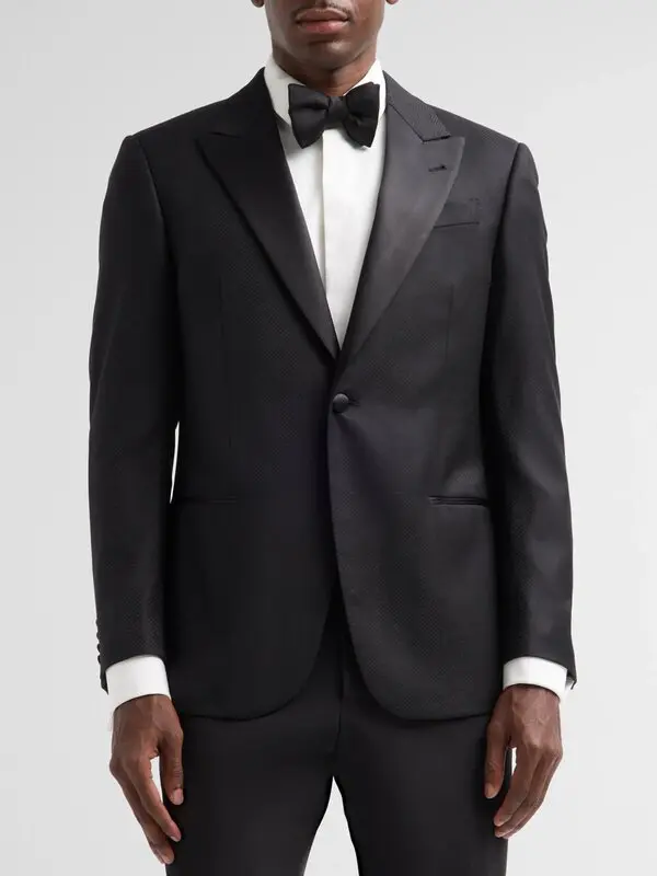 Emporio Armani Textured Chevron Wool Dinner Jacket