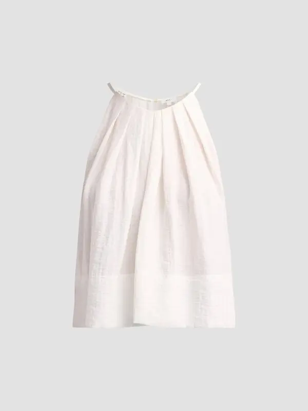 A.L.C. Caroline Pleated Halter Top - White