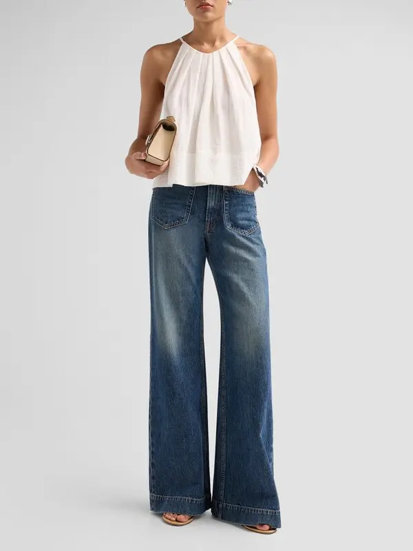 A.L.C. Caroline Pleated Halter Top