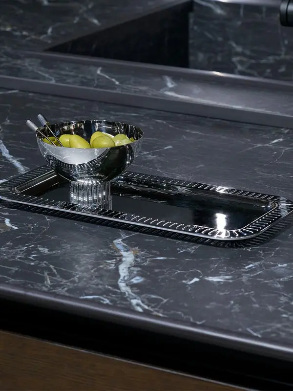 ANNA NEW YORK Striations 5-piece Stainless Steel Cocktail Pick & Holder Set
