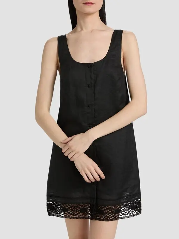 FRAME The Heirloom Lace-trim Minidress