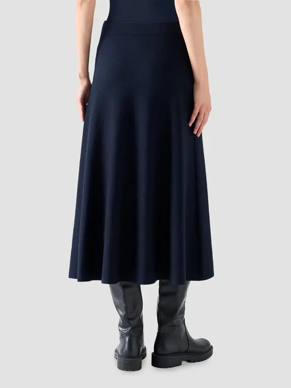 Akris Stretch-wool Midi Skirt