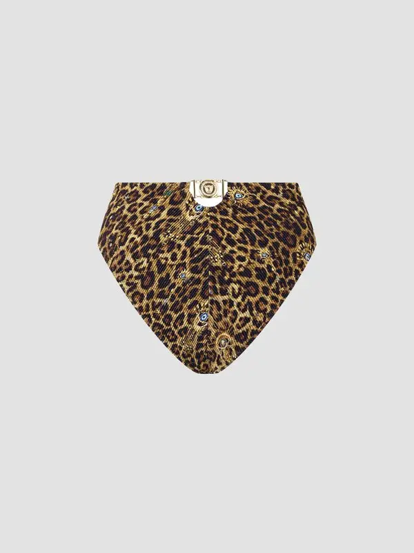 Camilla Feline Folklore Crinkle Stretch High-waisted Bikini Bottom