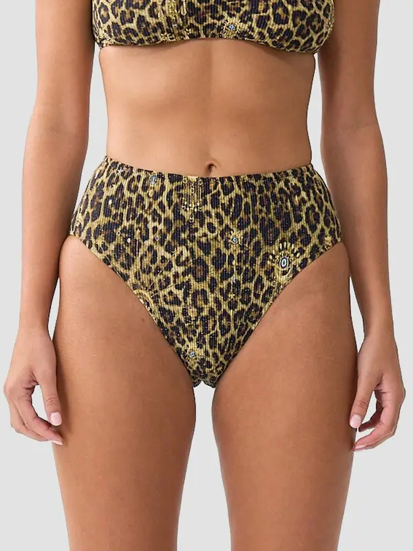 Camilla Feline Folklore Crinkle Stretch High-waisted Bikini Bottom