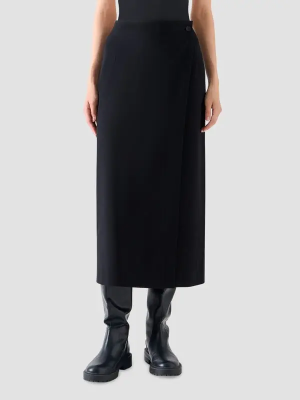 Akris Jersey Wrap Midi Skirt