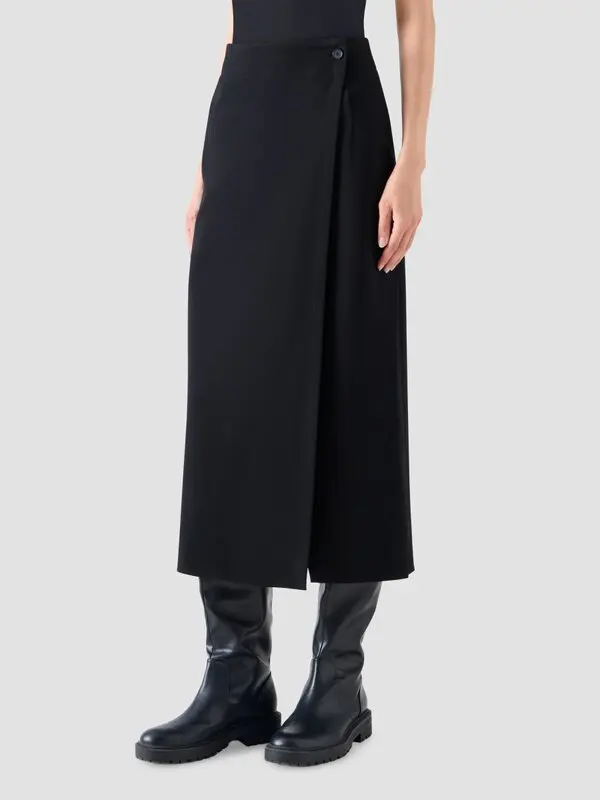 Akris Jersey Wrap Midi Skirt