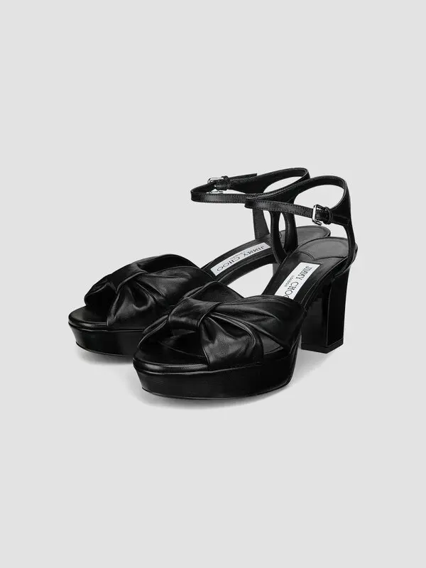 JIMMY CHOO Heloise 80mm Leather Platform Sandals