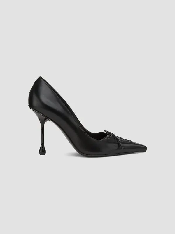 JIMMY CHOO Scarlett 95mm Bow Leather Pumps - Black