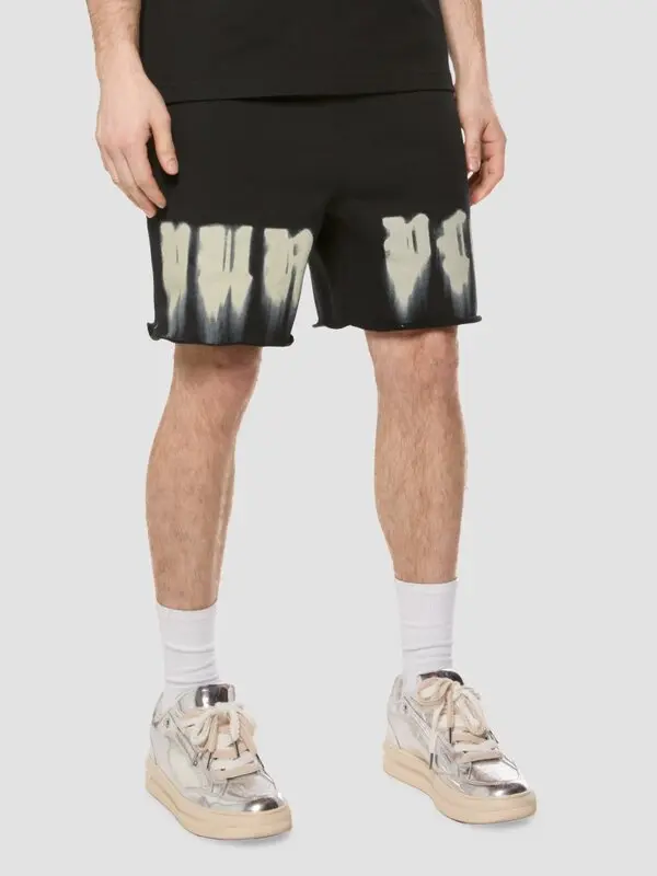 PURPLE BRAND Cotton Fleece Logo Shorts