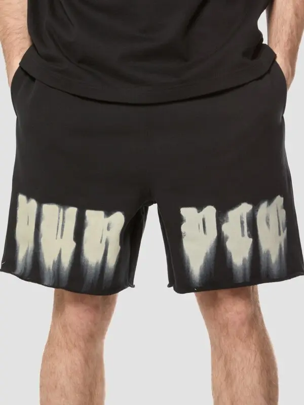 PURPLE BRAND Cotton Fleece Logo Shorts