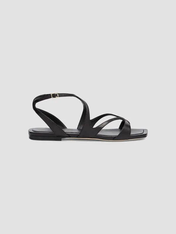 JIMMY CHOO Ayla Strappy Leather Sandals - Black