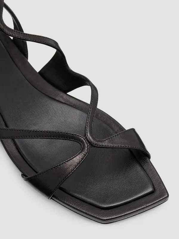 JIMMY CHOO Ayla Strappy Leather Sandals - Black